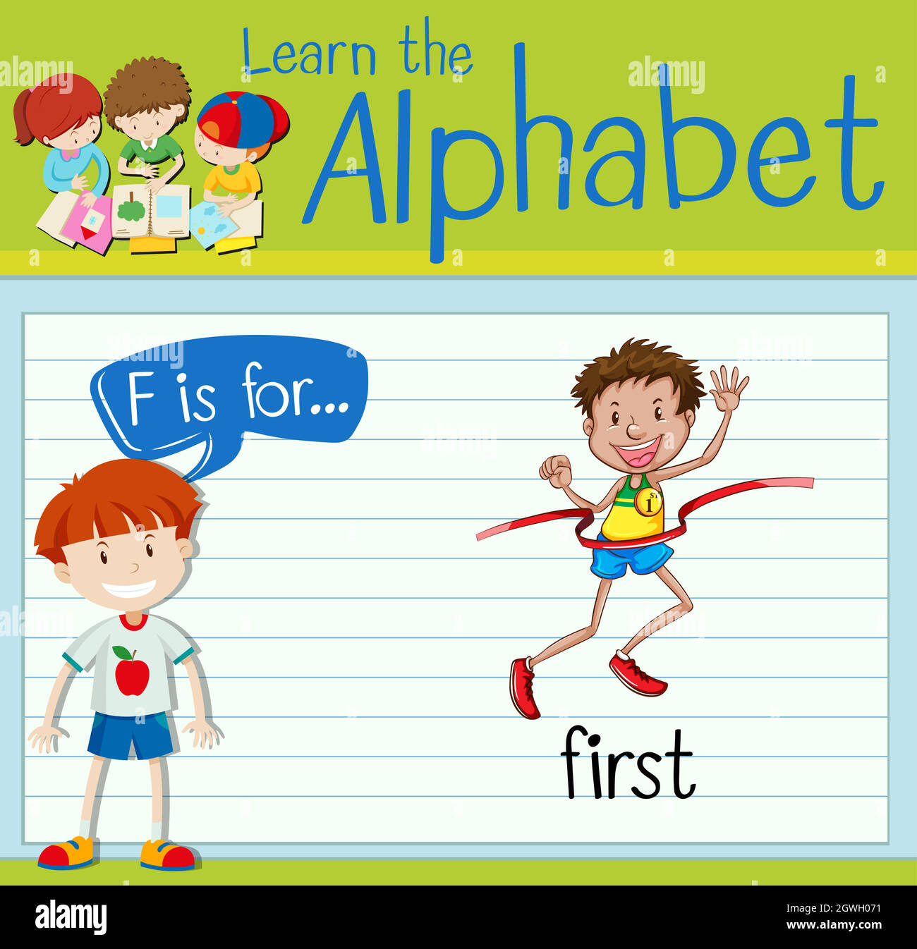 Flashcard letter F is for first Stock Vector Image & Art - Alamy