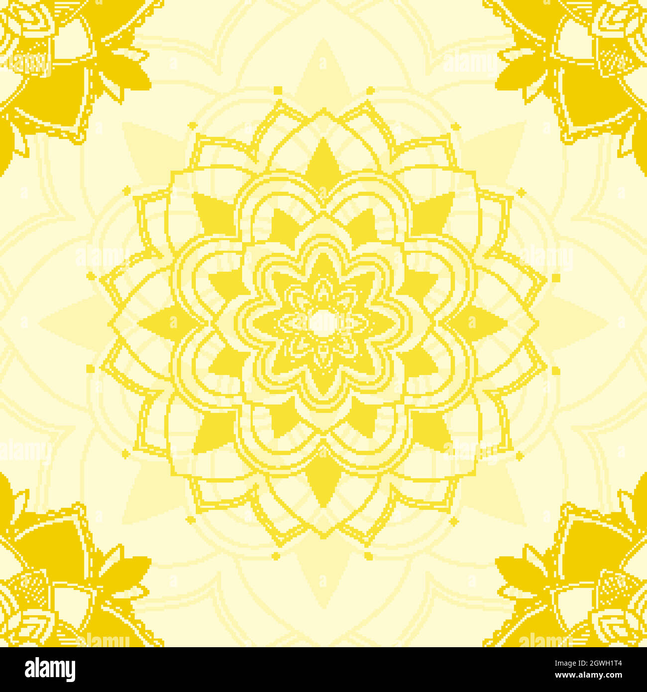 Mandala patterns on yellow background Stock Vector Image & Art - Alamy
