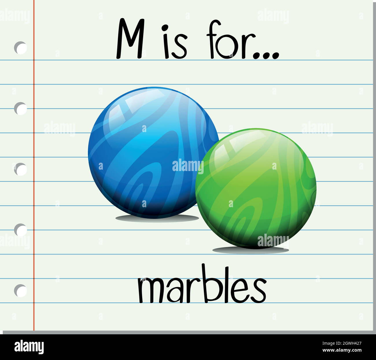 Flashcard letter M is for marbles Stock Vector Image & Art - Alamy