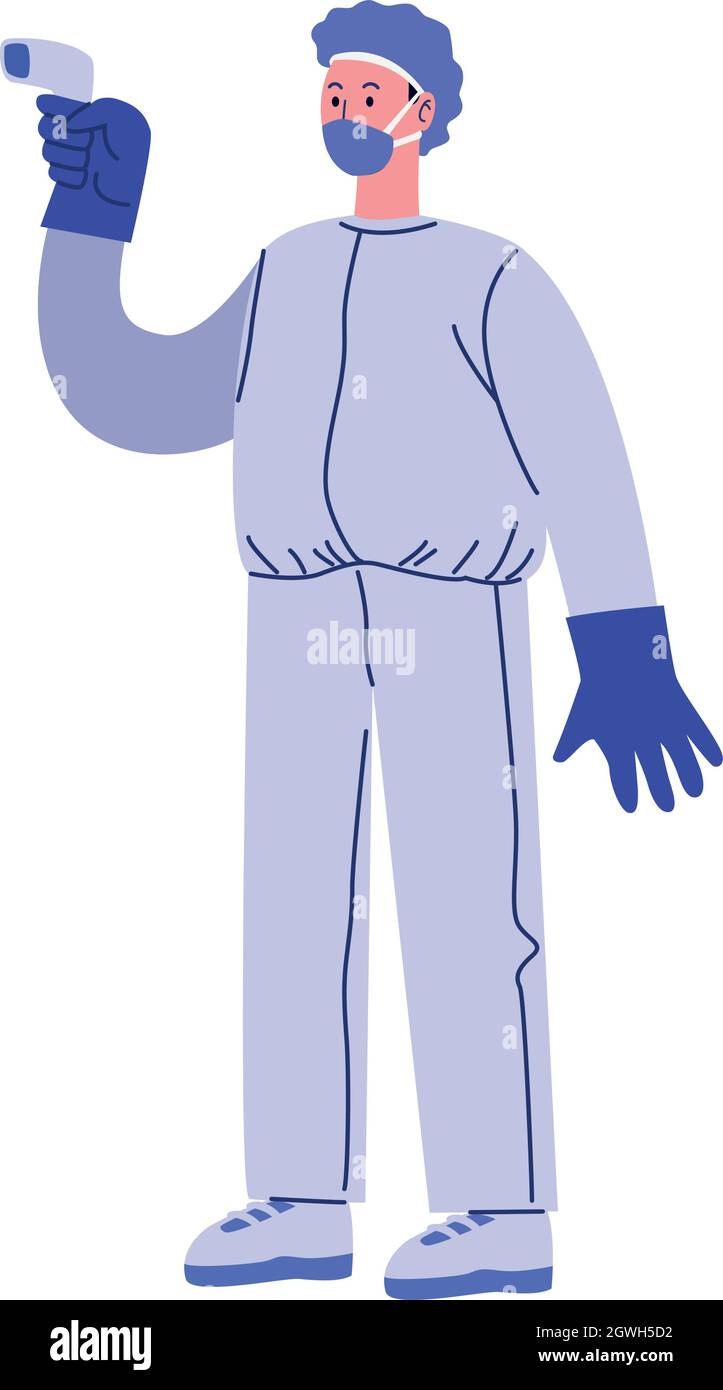 laboratory worker with thermometer Stock Vector Image & Art - Alamy