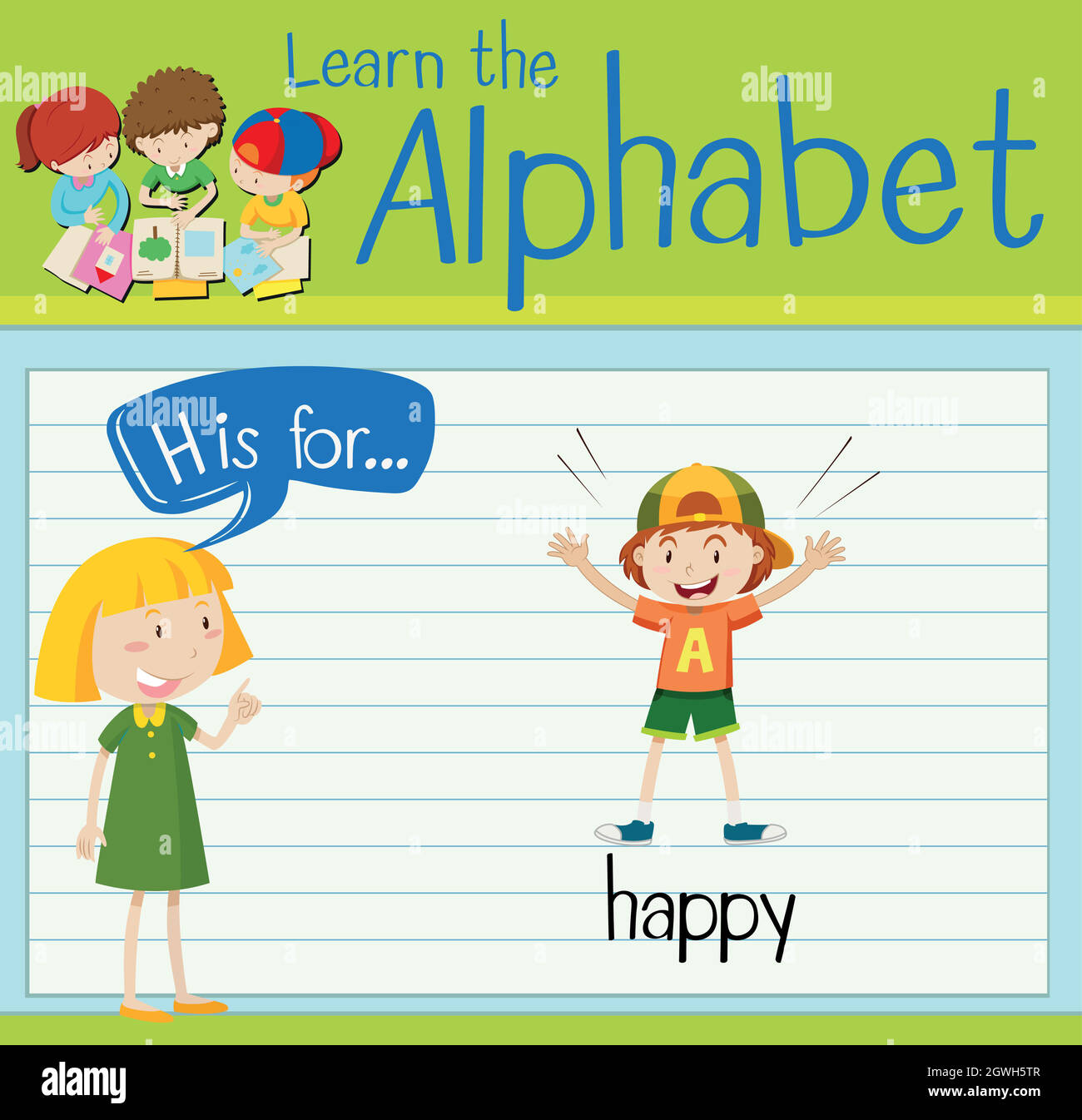 Flashcard letter H is for happy Stock Vector Image & Art - Alamy
