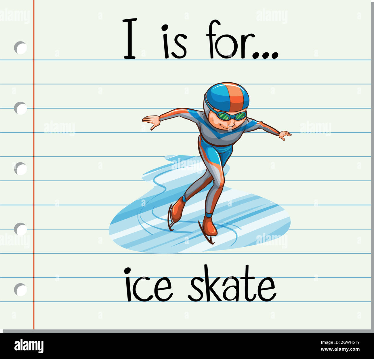 Flashcard letter I is for ice skate Stock Vector Image & Art - Alamy