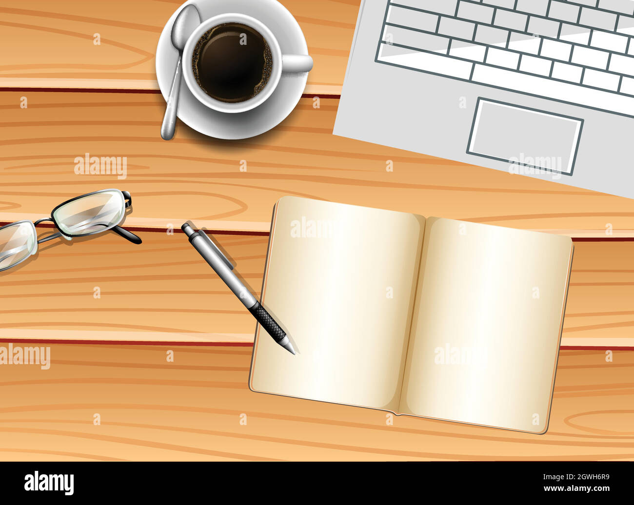 Modern table top view Stock Vector Images - Alamy