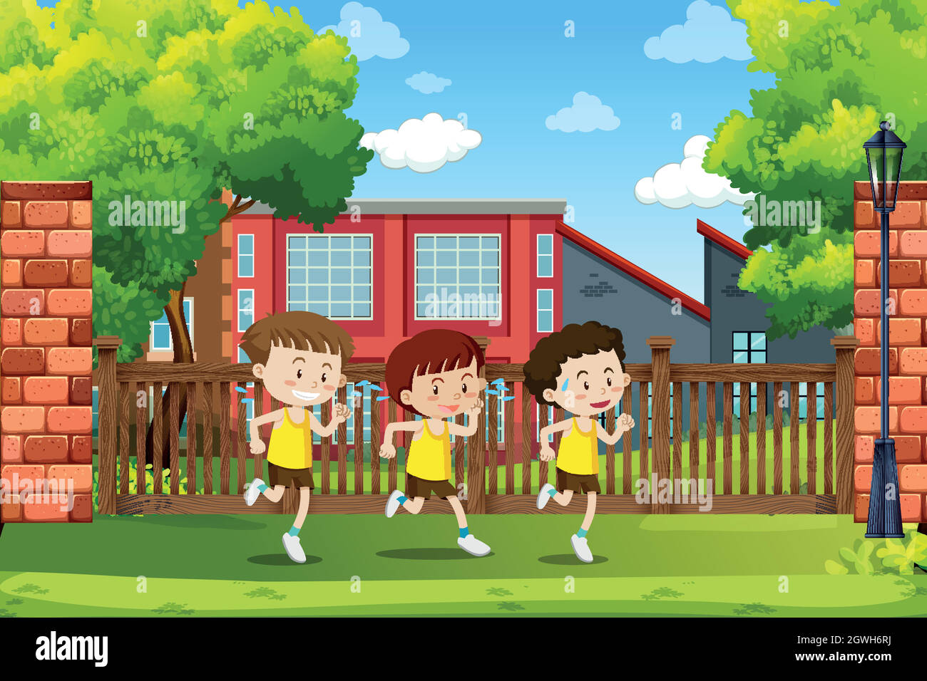 Group of boys running Stock Vector Image & Art - Alamy