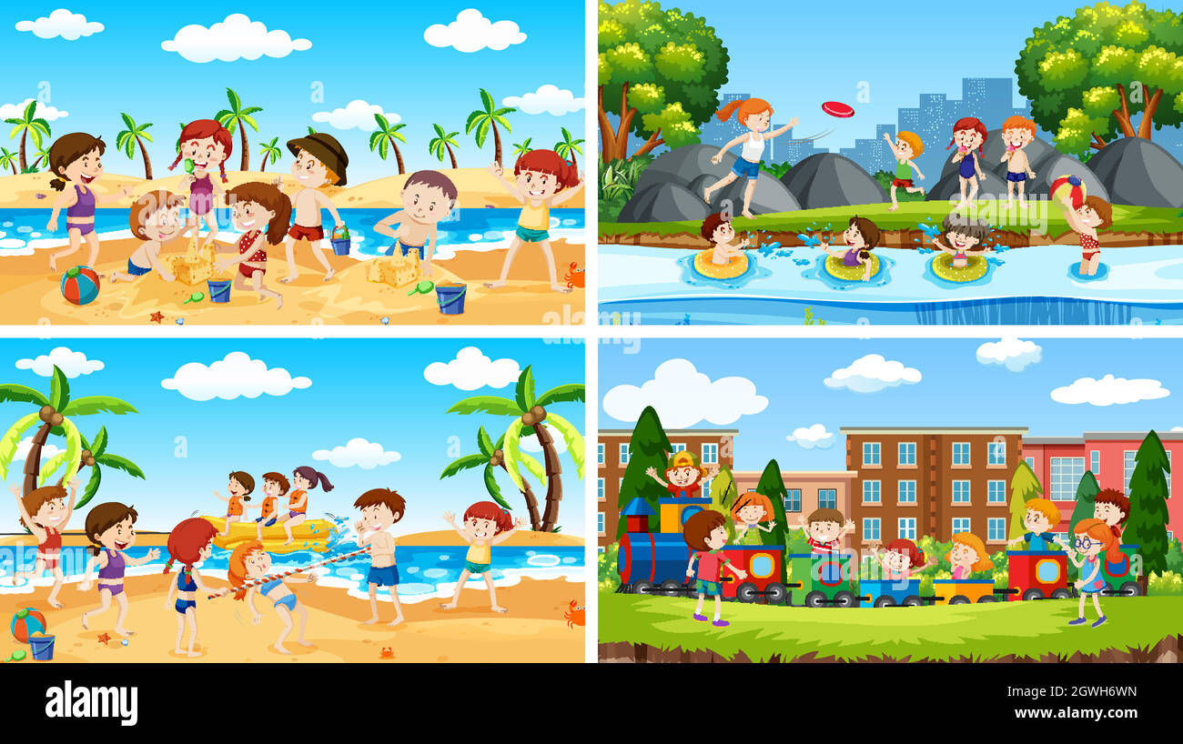 Set of scenes in nature setting Stock Vector Image & Art - Alamy
