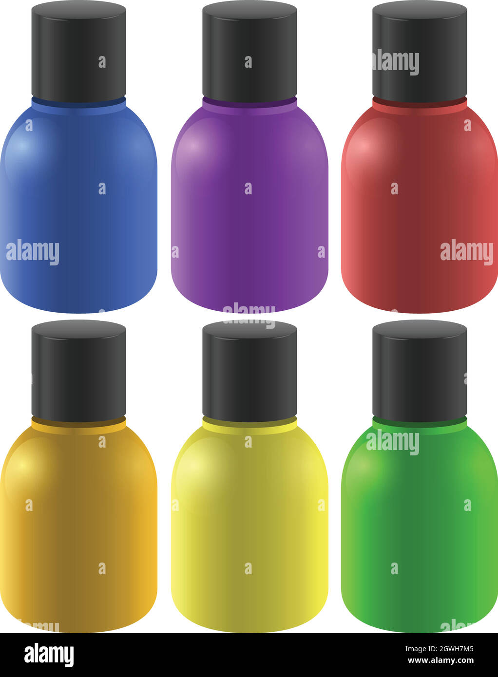 Colourful ink bottles Stock Vector Image & Art - Alamy