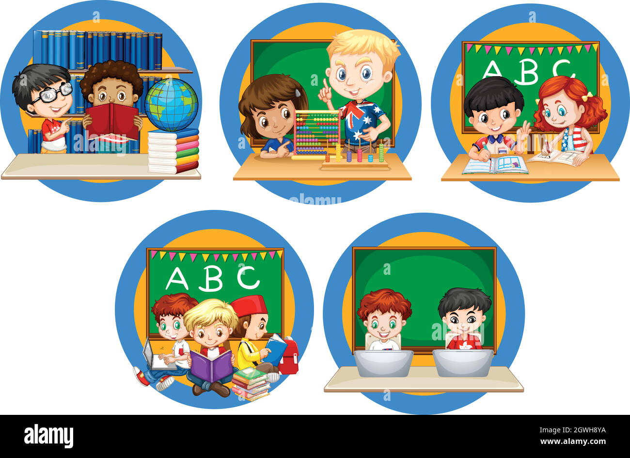 School books Stock Vector Images - Alamy