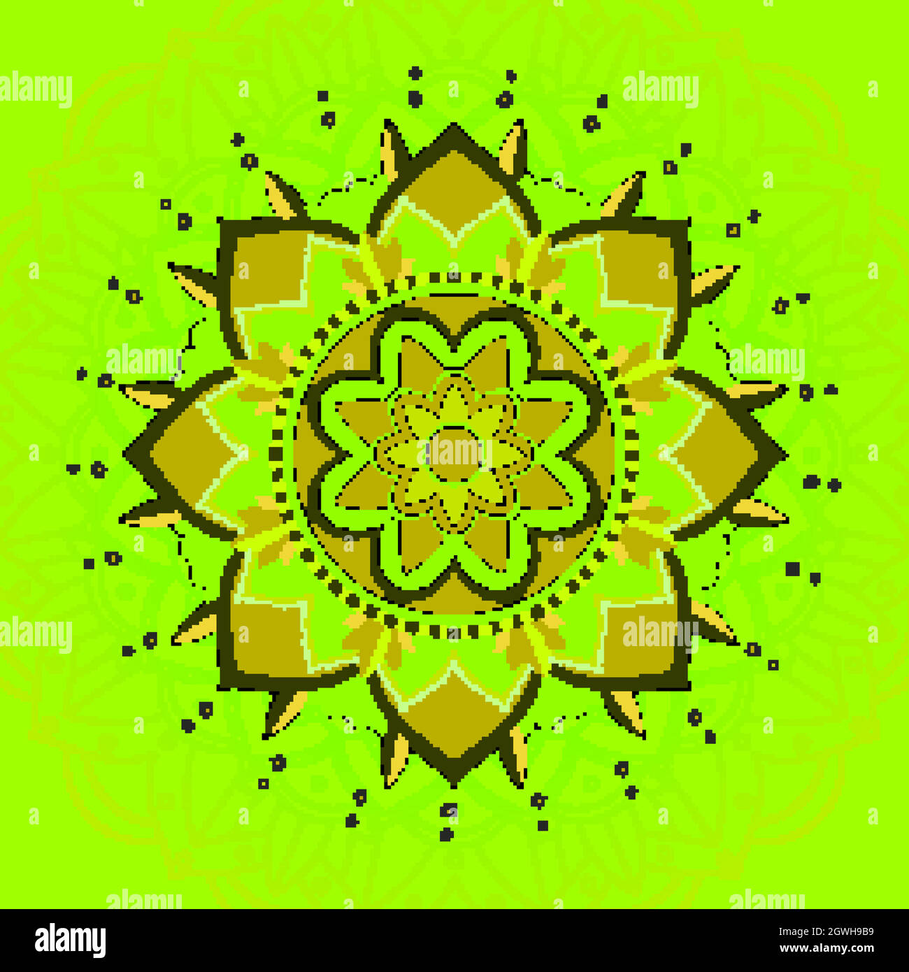 Floral pattern on green Stock Vector Images - Alamy
