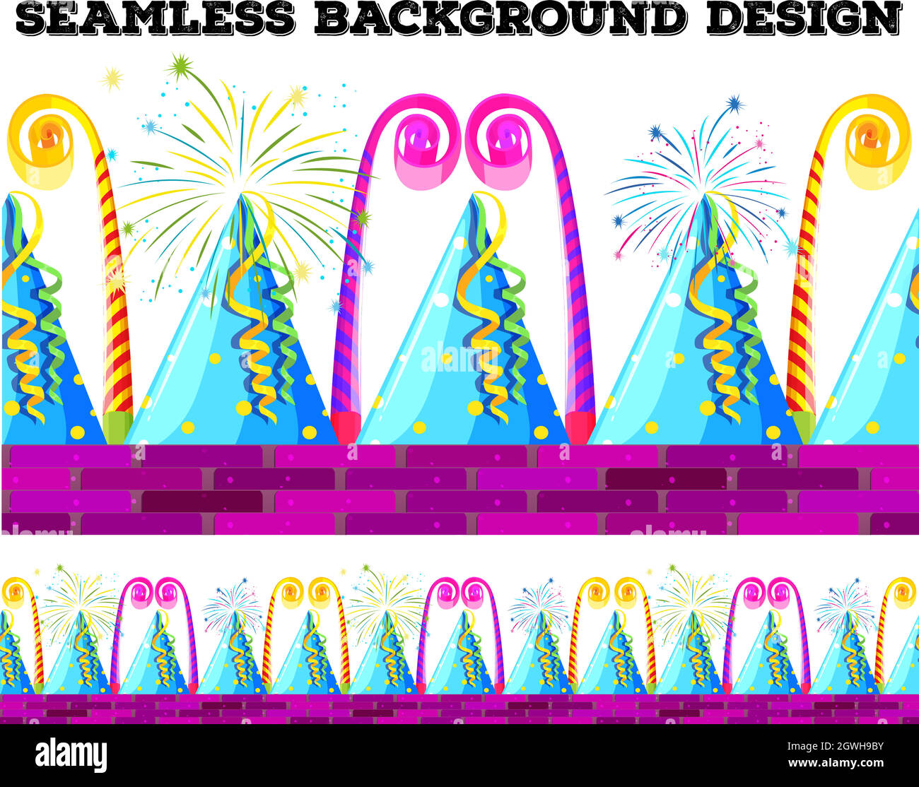 Seamless design with party objects Stock Vector Image & Art - Alamy