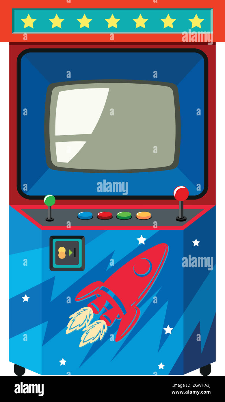 Arcade game machine with space theme Stock Vector Image & Art - Alamy