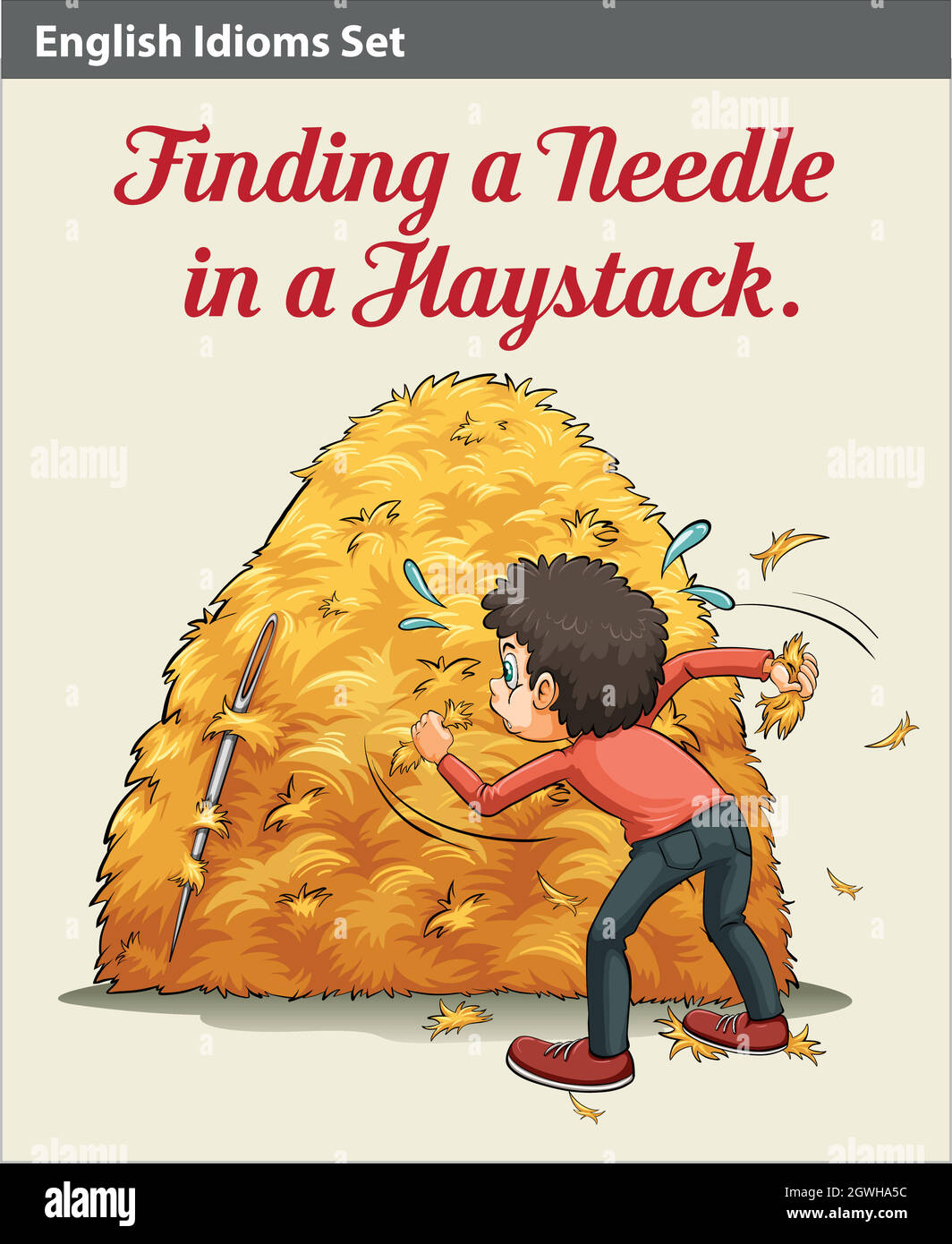 A boy finding a needle Stock Vector Image & Art - Alamy