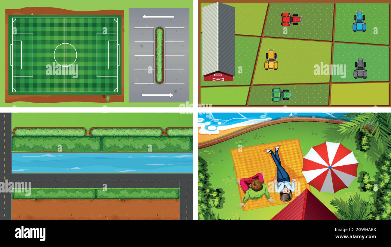 Set of aerial scenes Stock Vector Image & Art - Alamy