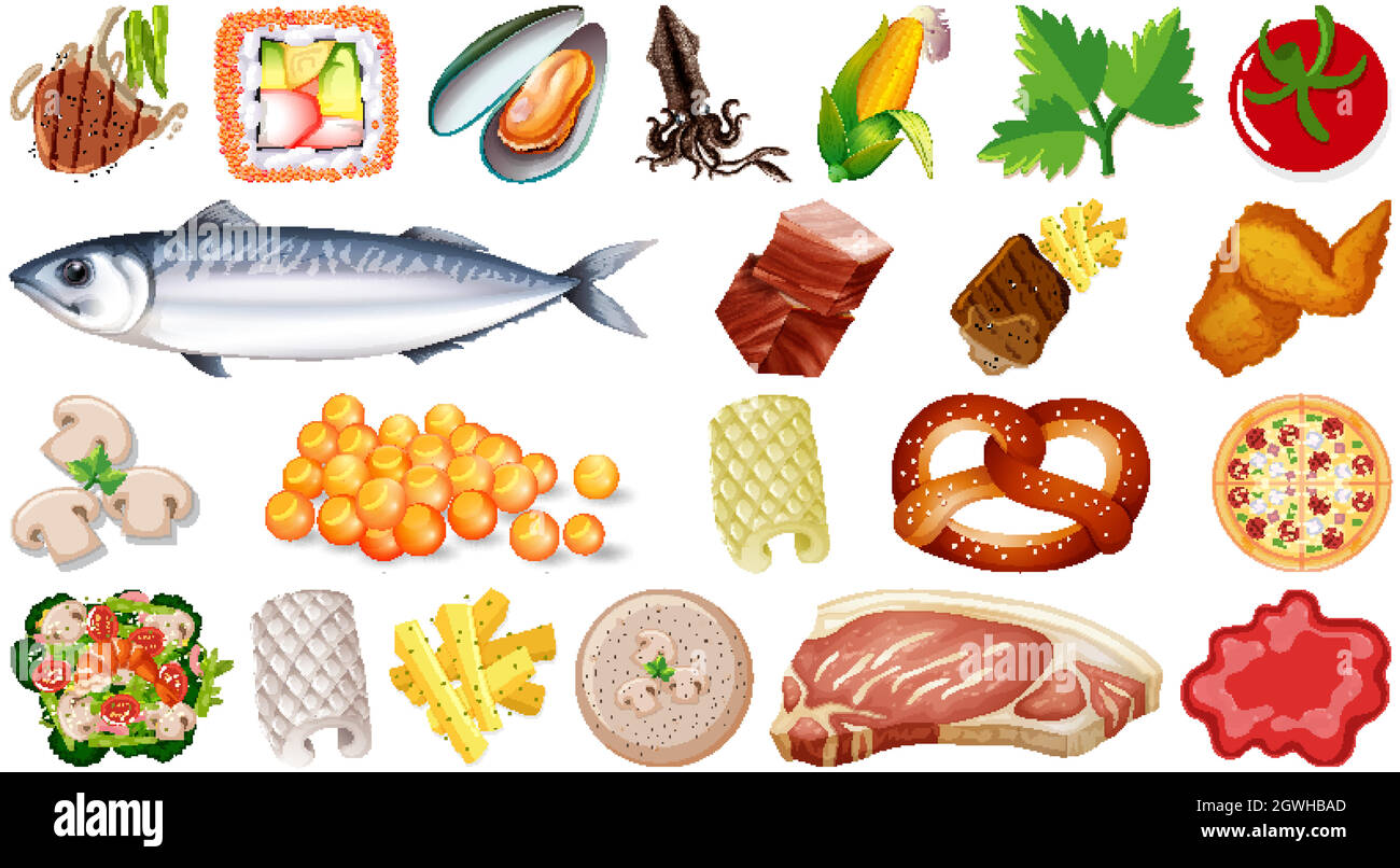 Set of fresh food ingredients Stock Vector Image & Art - Alamy