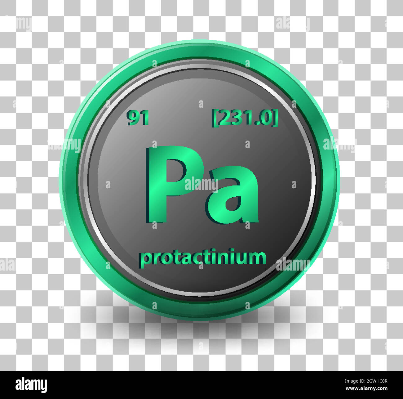 Protactinium chemical element. Chemical symbol with atomic number and ...