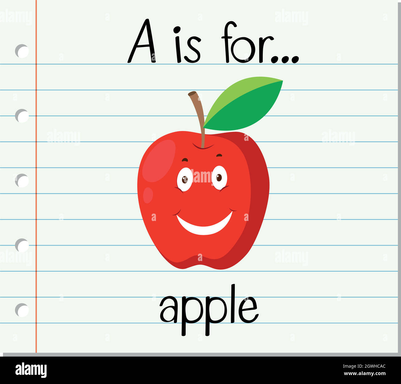Flashcard letter A is for apple Stock Vector Image & Art - Alamy