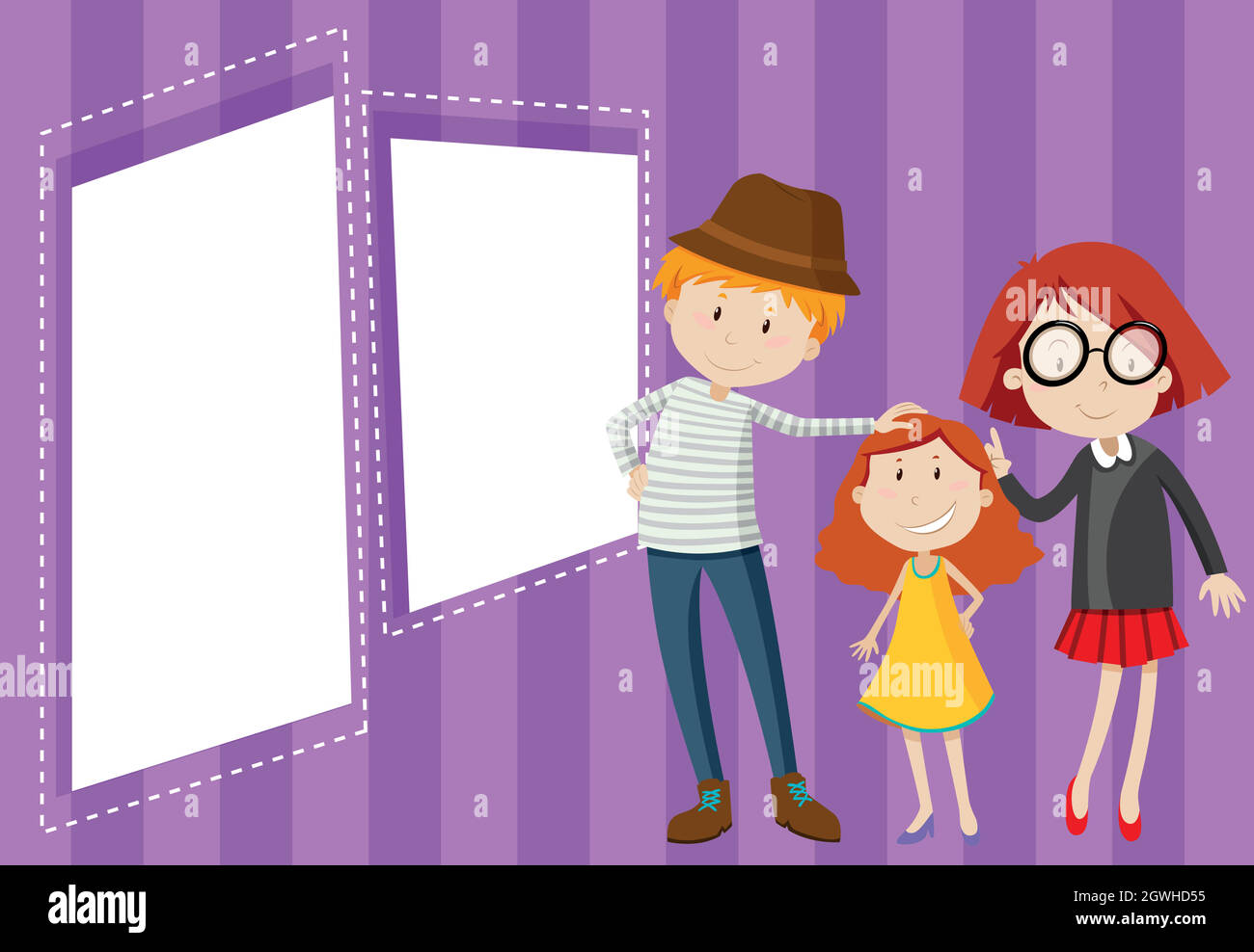 Happy family on note template Stock Vector Image & Art - Alamy