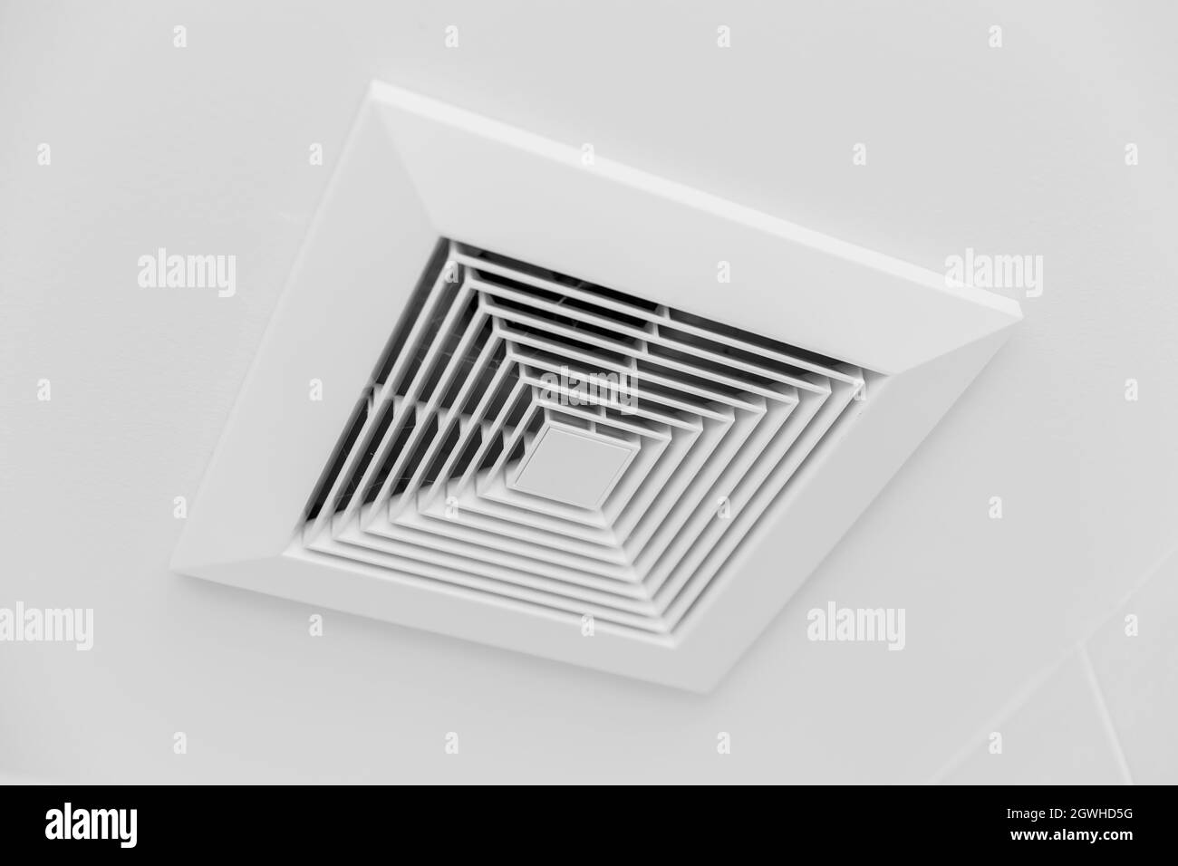 Closeup clean new Ceiling Air Duct air vent flow in office room Stock ...