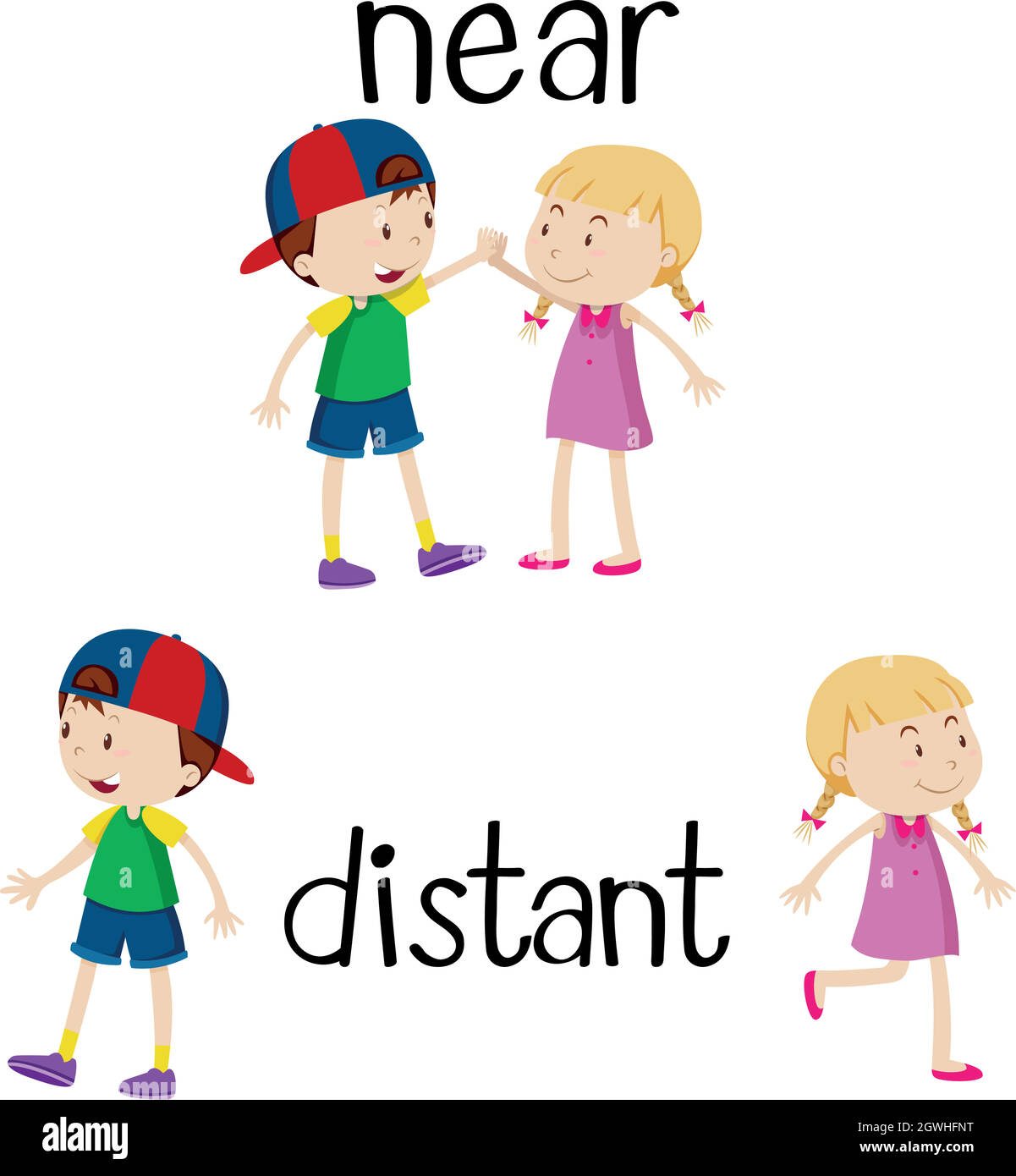 Opposite words for near and distant Stock Vector Image & Art - Alamy
