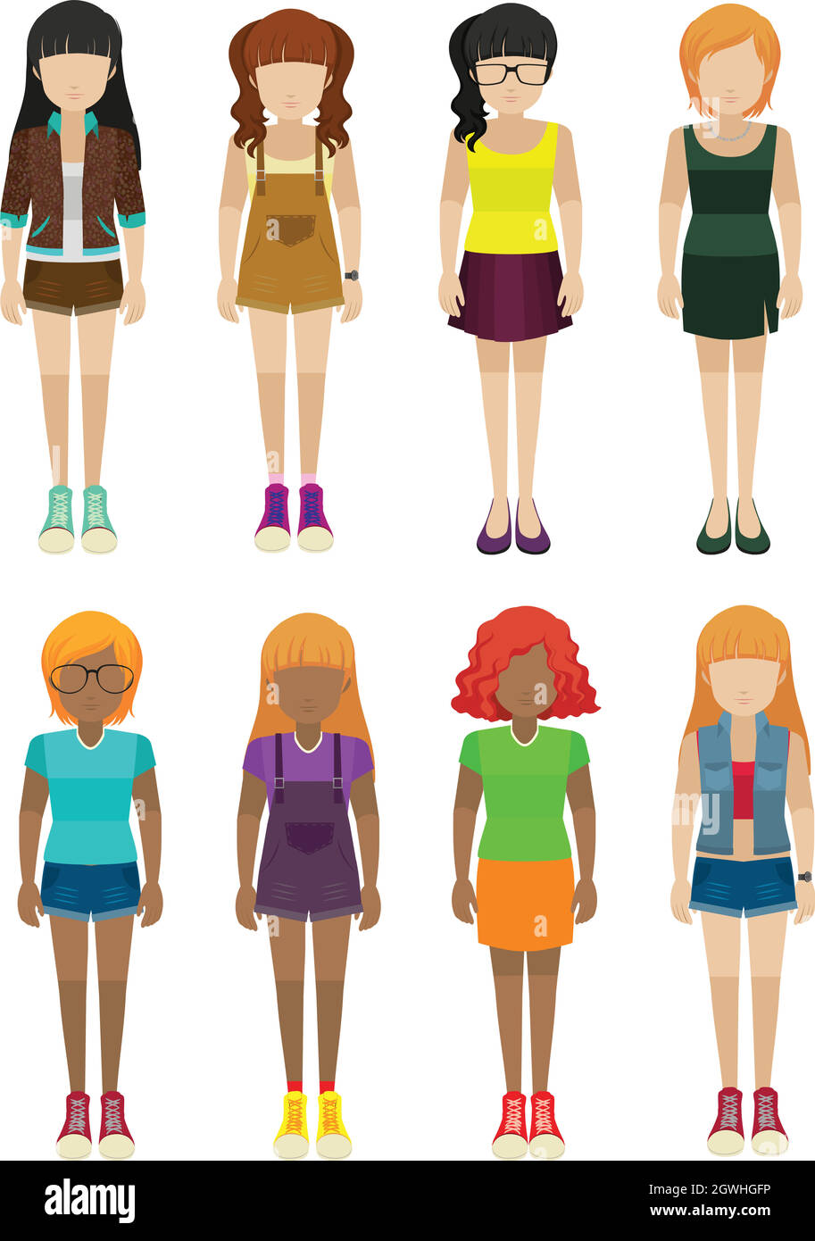 Frontview of faceless women Stock Vector Image & Art - Alamy
