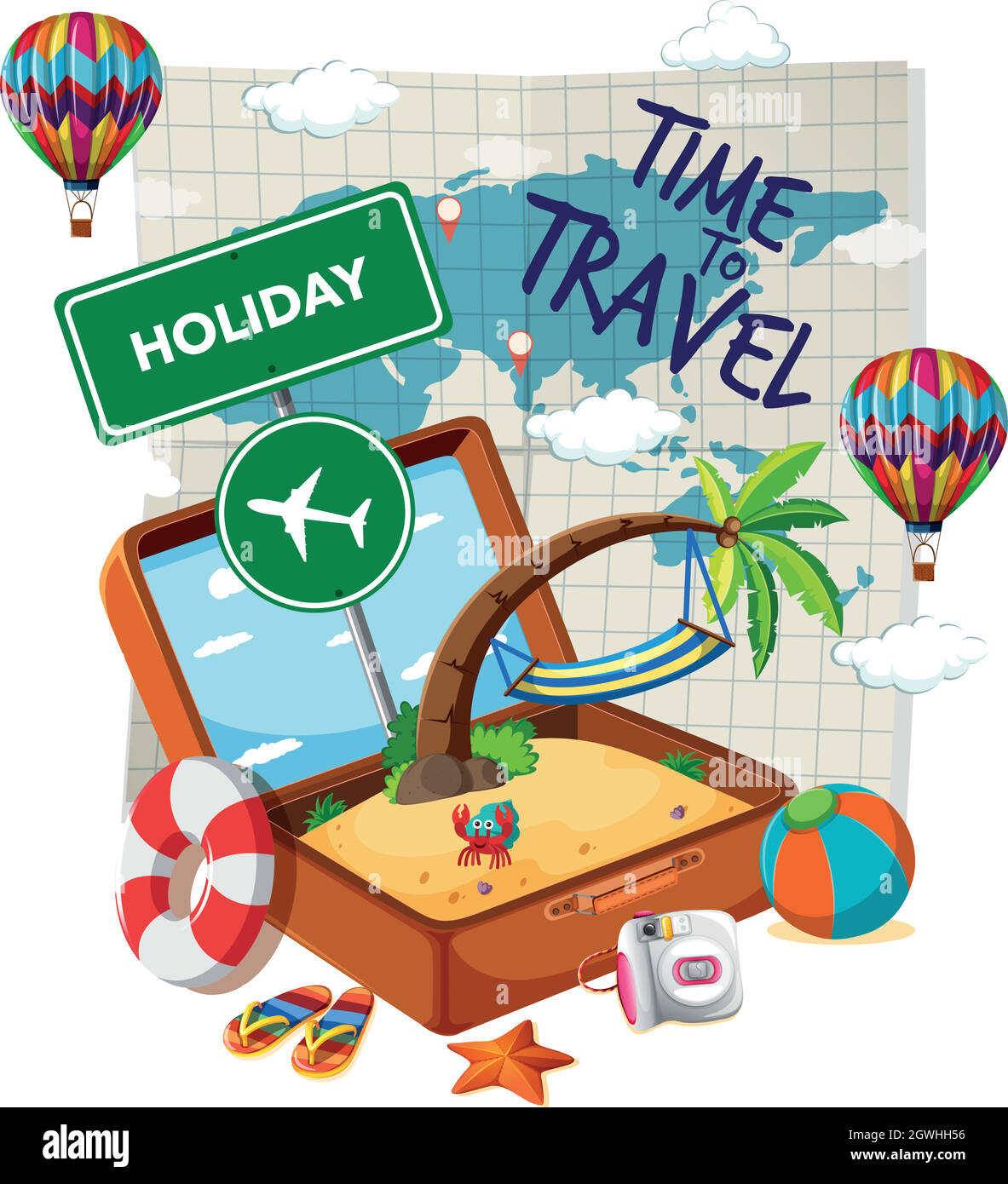 Time to travel template Stock Vector Image & Art - Alamy
