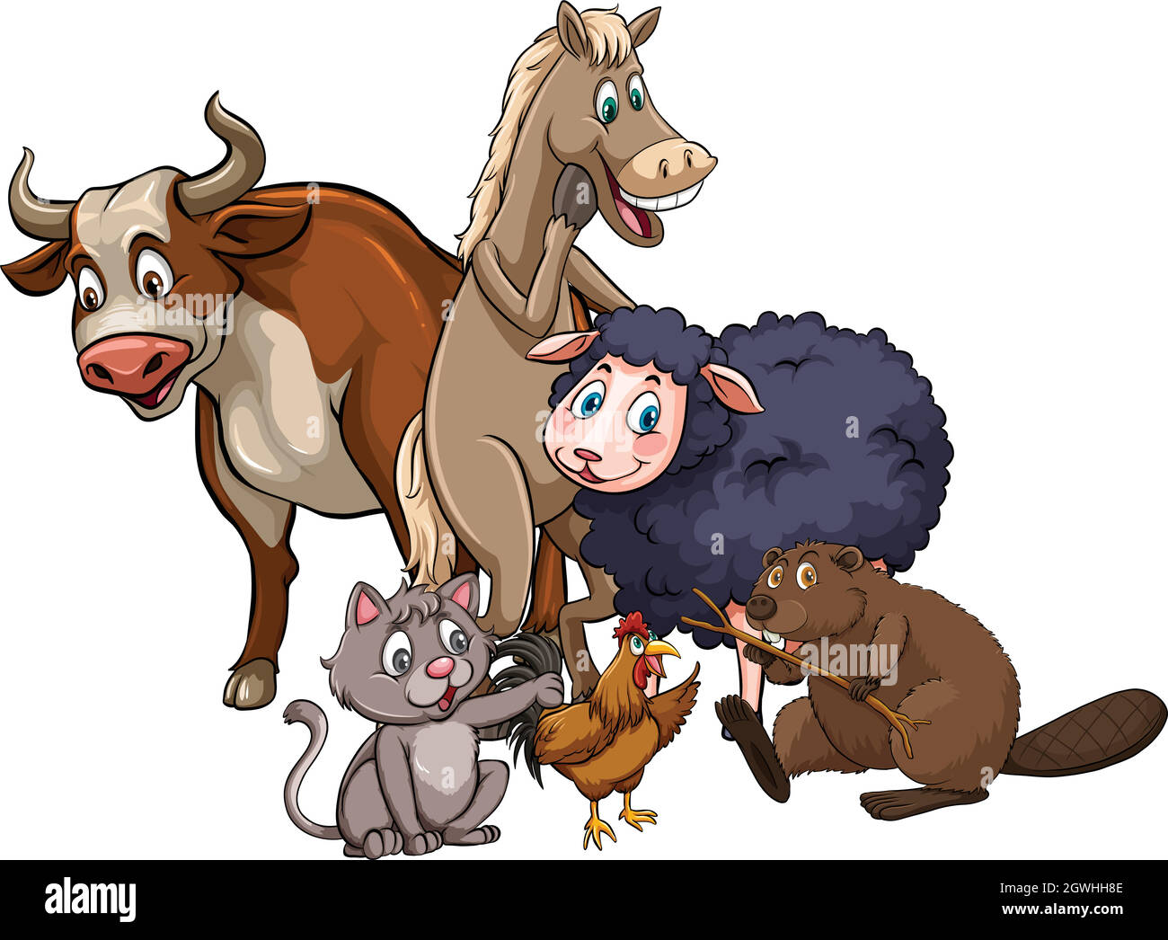 Sheep and pony Stock Vector Images - Alamy