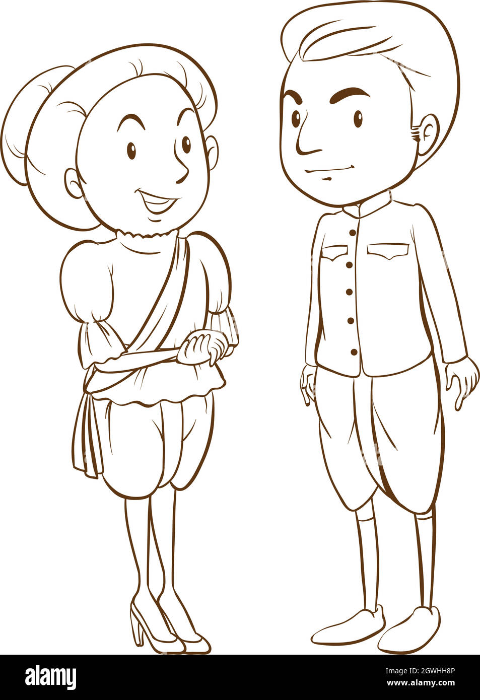 Two Asian people Stock Vector Image & Art - Alamy