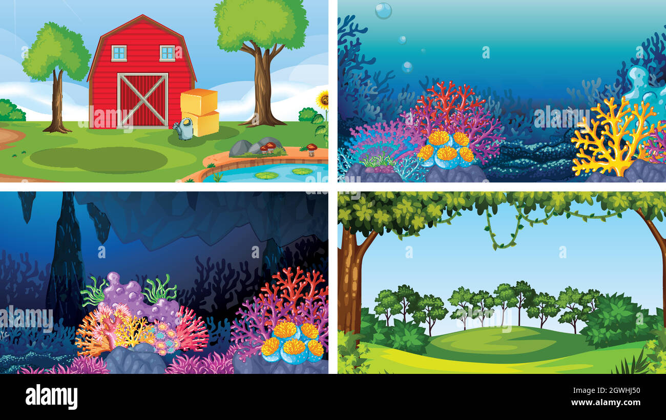 Set of scenes in nature setting Stock Vector Image & Art - Alamy