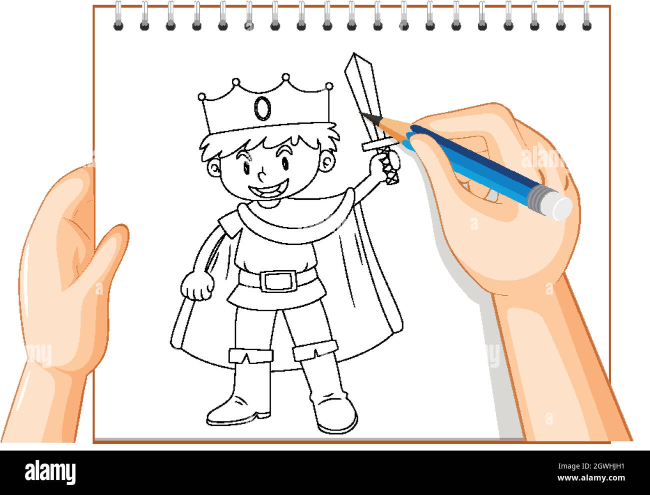 Boy Writing Letter Stock Vector Images - Alamy