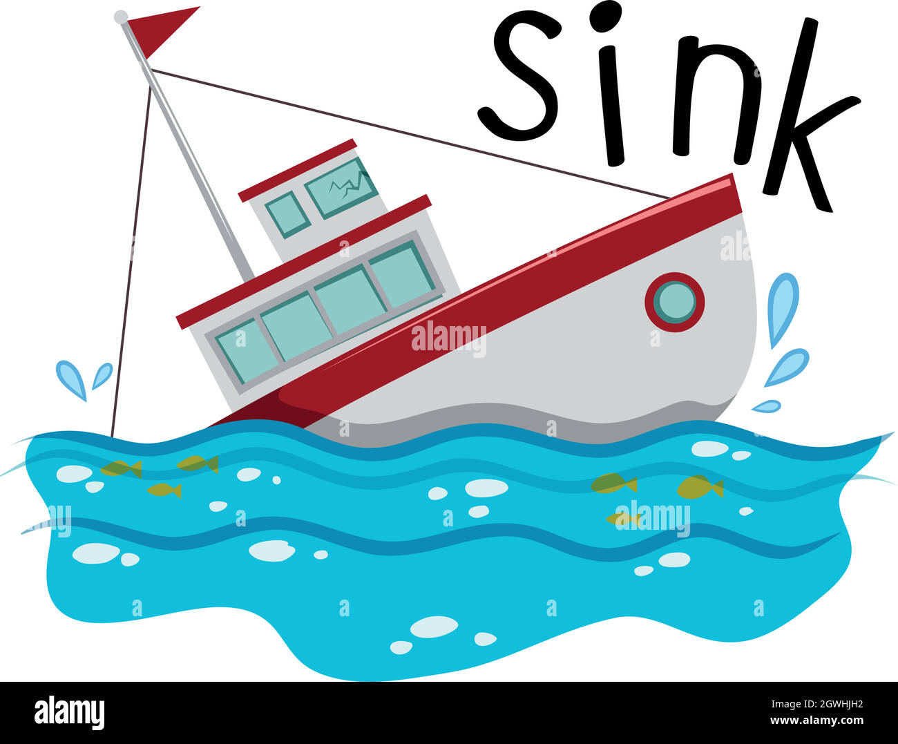 Sinking Navy Ship Cartoon