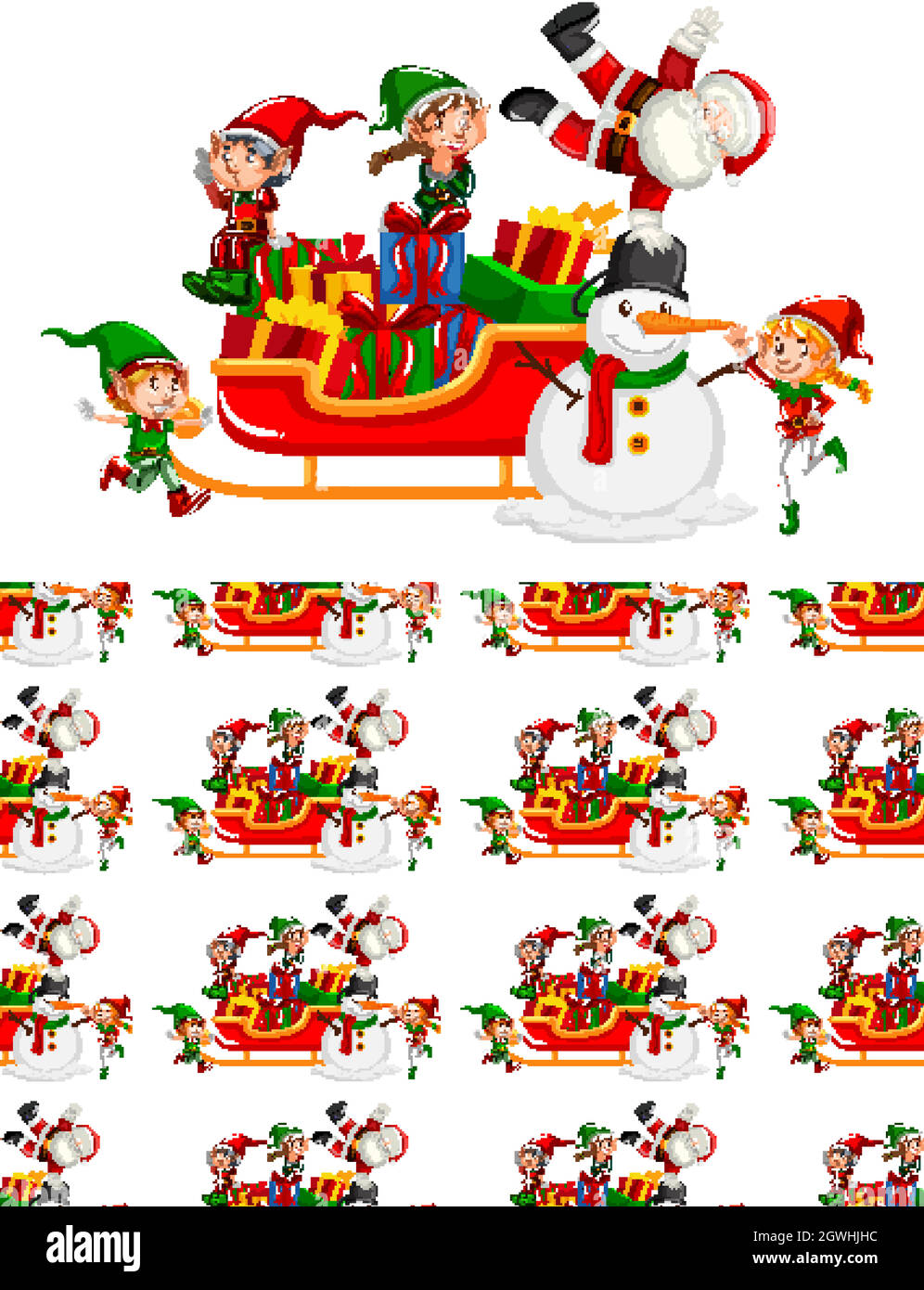Christmas snowman on sleigh Stock Vector Images - Alamy