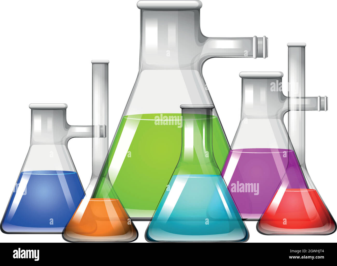 Chemical in different size of beakers Stock Vector Image & Art - Alamy