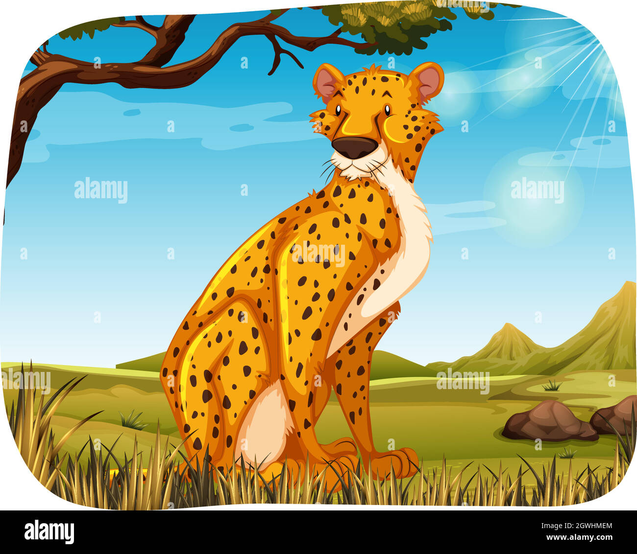 Cheetah field Stock Vector Images - Alamy