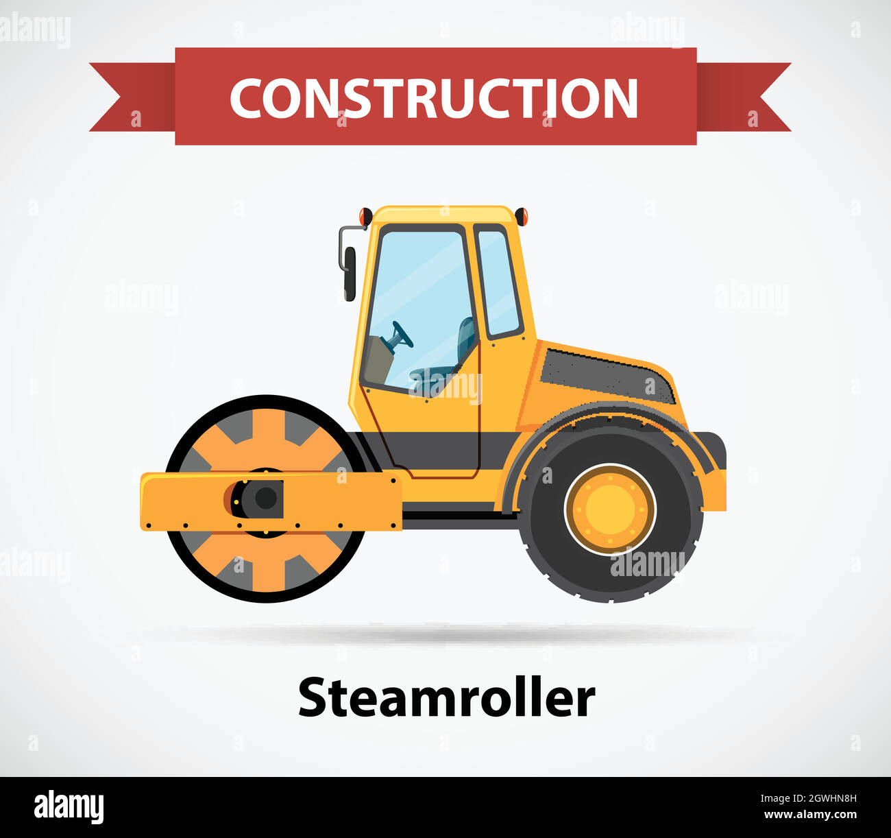 Construction icon for steamroller Stock Vector Image & Art - Alamy