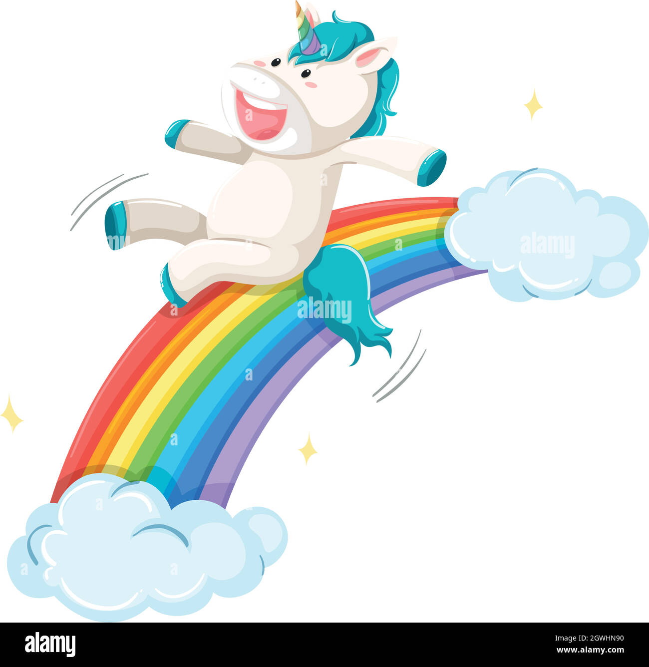 Unicorn rainbow illustration Stock Vector Images - Alamy