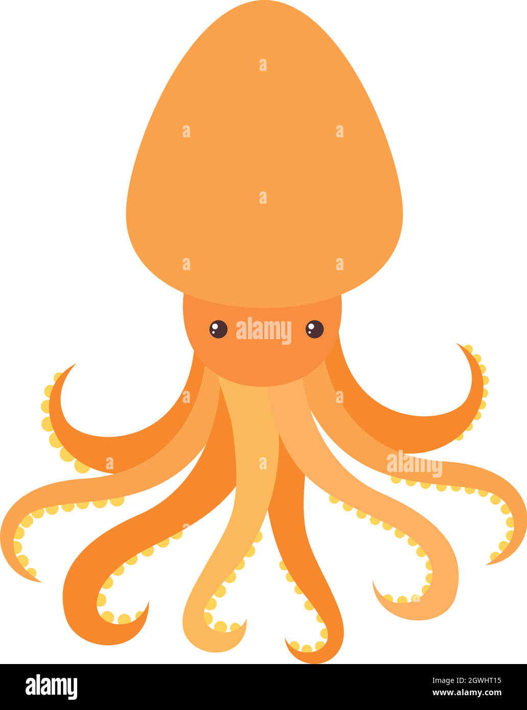 Orange octopus on white background Stock Vector Image & Art - Alamy