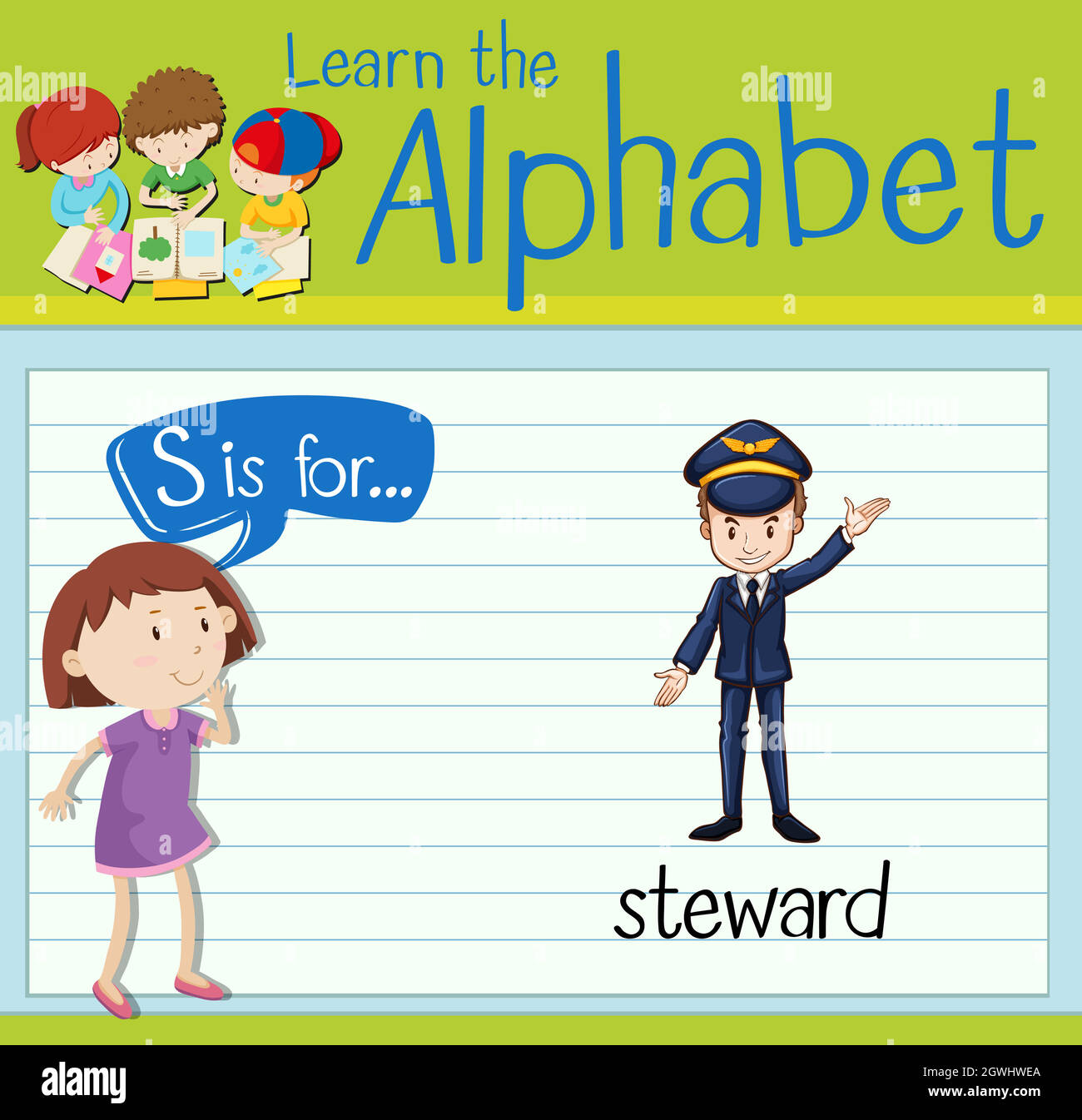 Flashcard letter S is for steward Stock Vector Image & Art - Alamy
