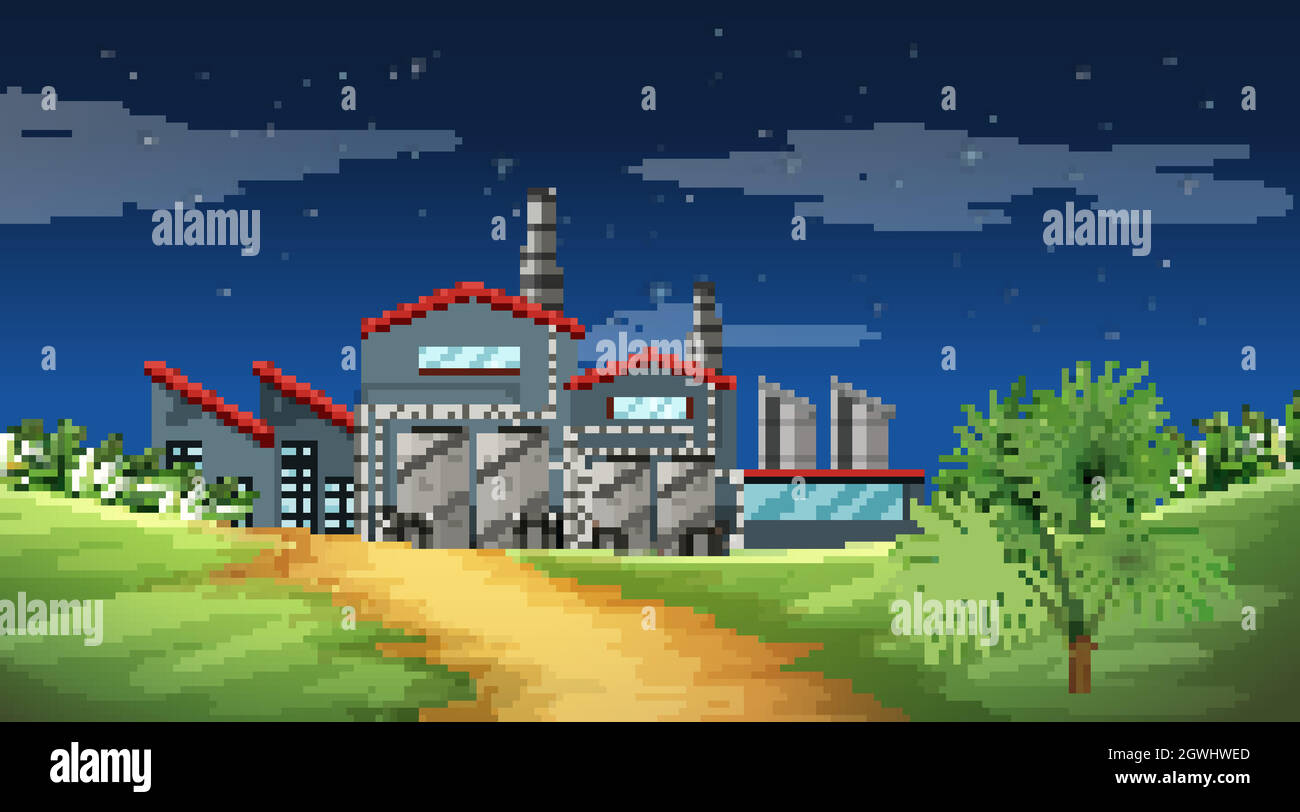 Pollution from factory theme scene in nature Stock Vector Image & Art ...