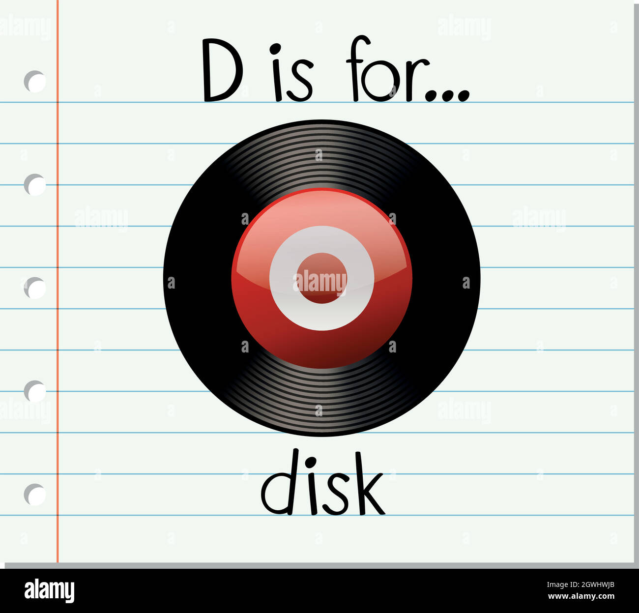 Flashcard letter D is for disk Stock Vector Image & Art - Alamy