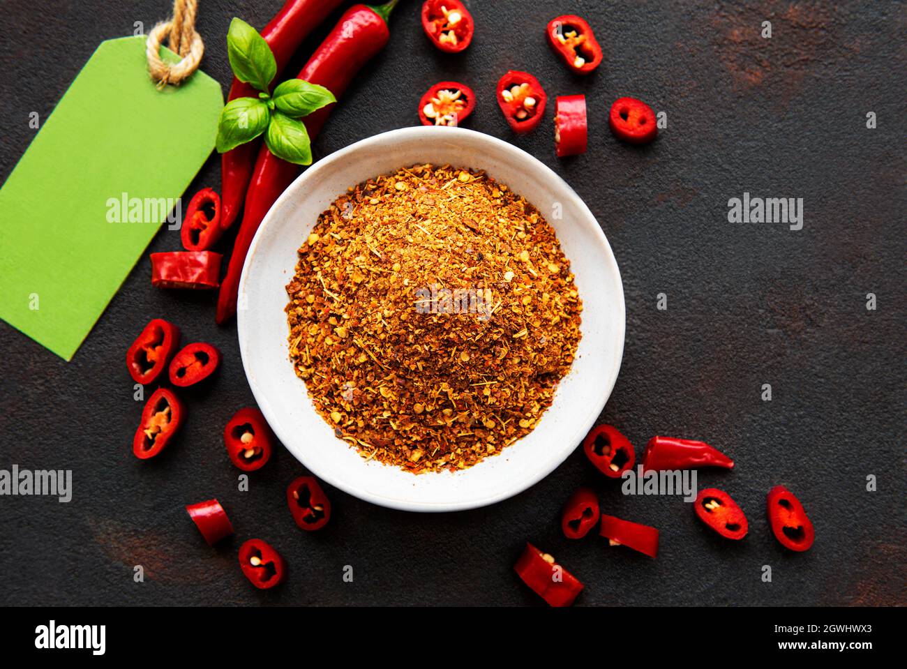 Chillies top angle view hi-res stock photography and images - Alamy