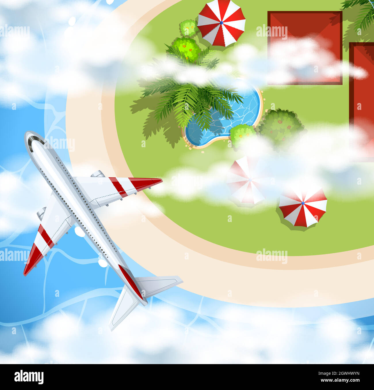 Airplane scenery Stock Vector Images - Alamy