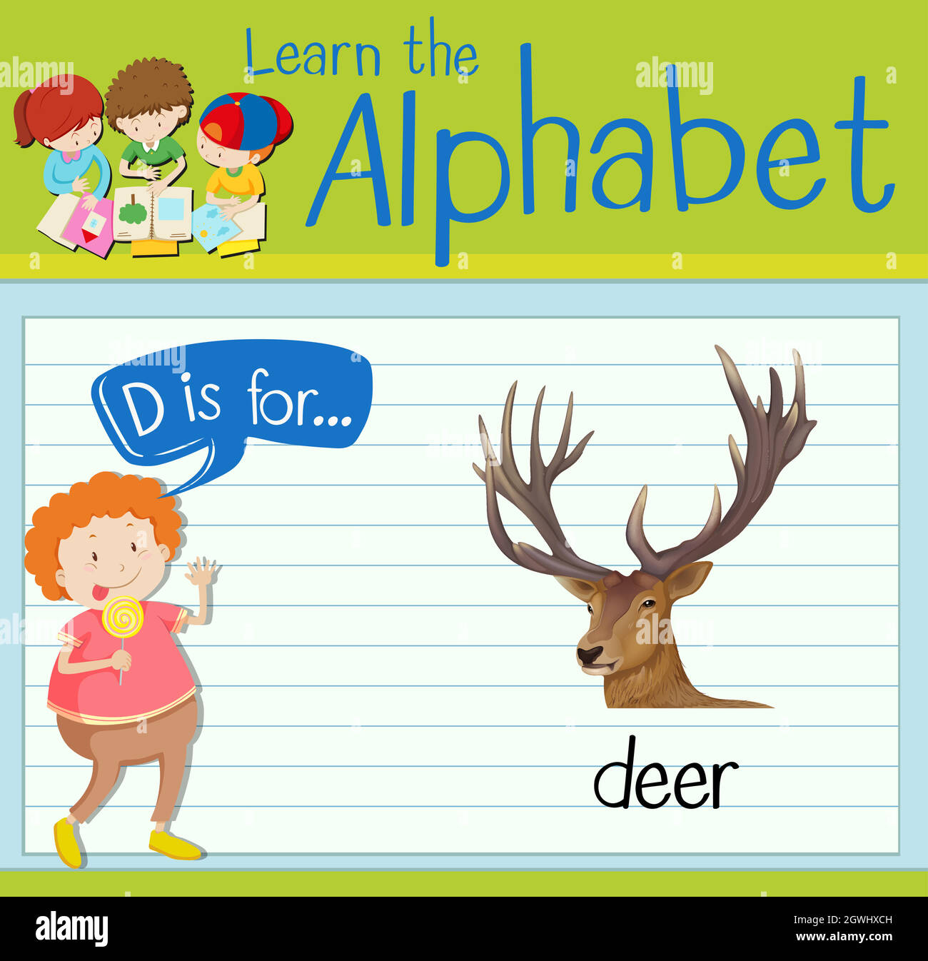 Flashcard letter D is for deer Stock Vector Image & Art - Alamy