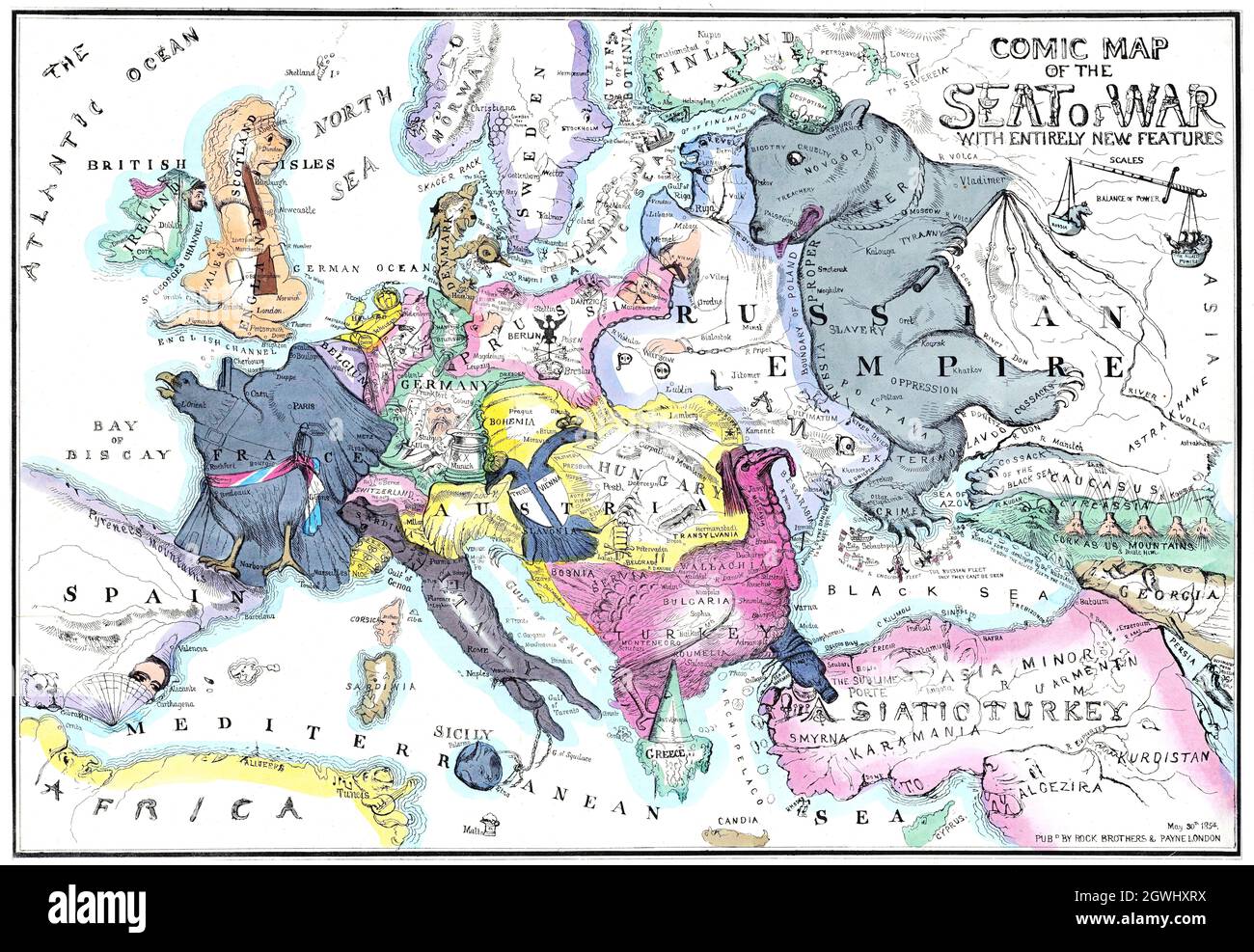Satirical war map of europe Cut Out Stock Images & Pictures - Alamy