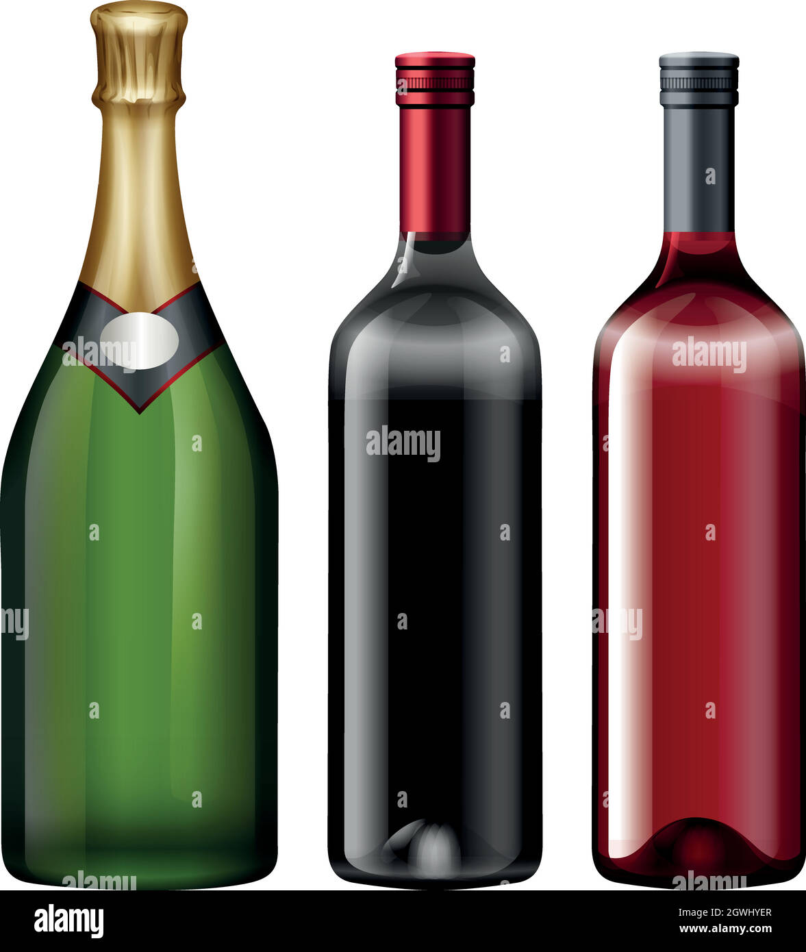 Three bottles of alcohol drink Stock Vector Image & Art - Alamy