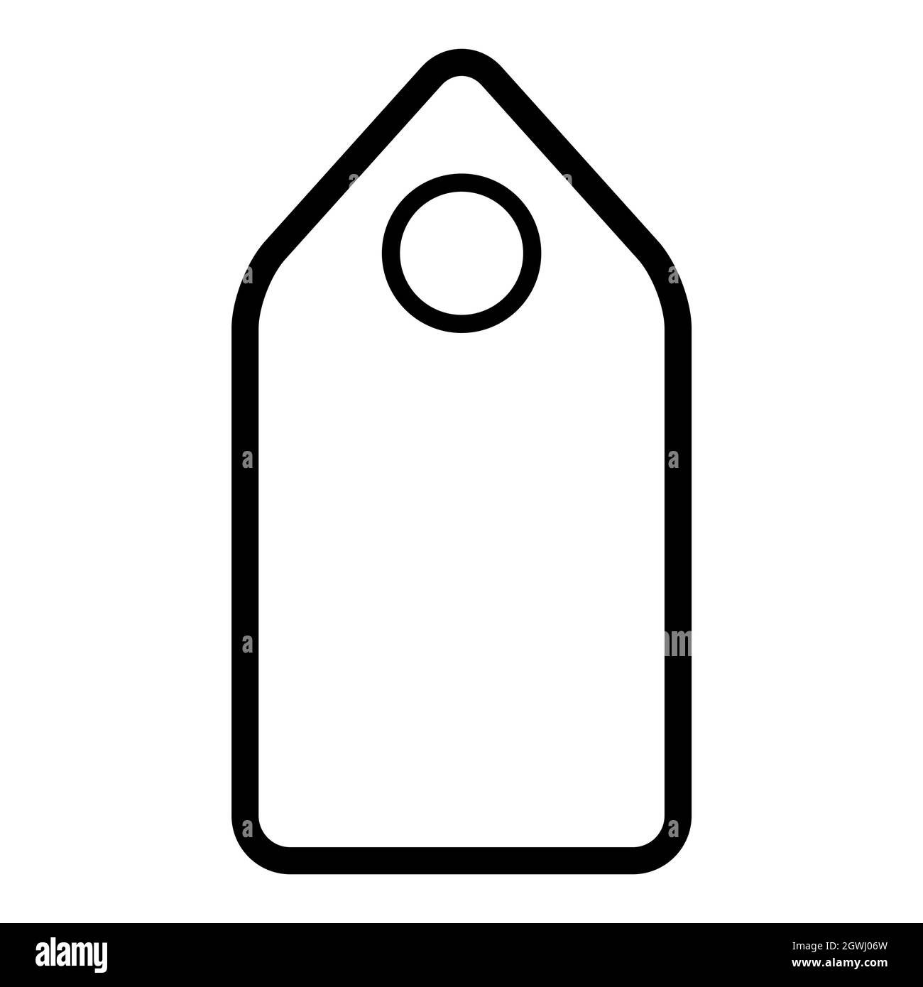 Tag label icon isolated on white background. Empty symbol, flat button ...