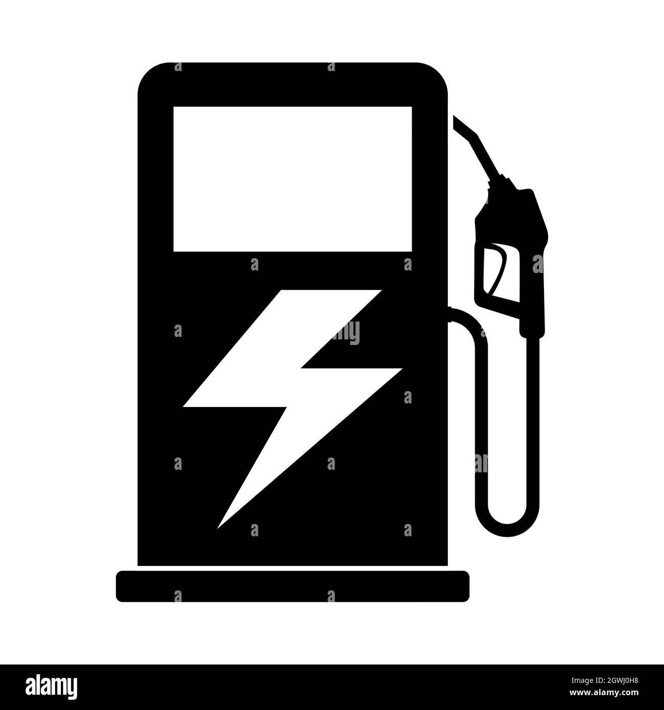 Gas station icon, nozzle isolated logo vector, pump gasoline design ...