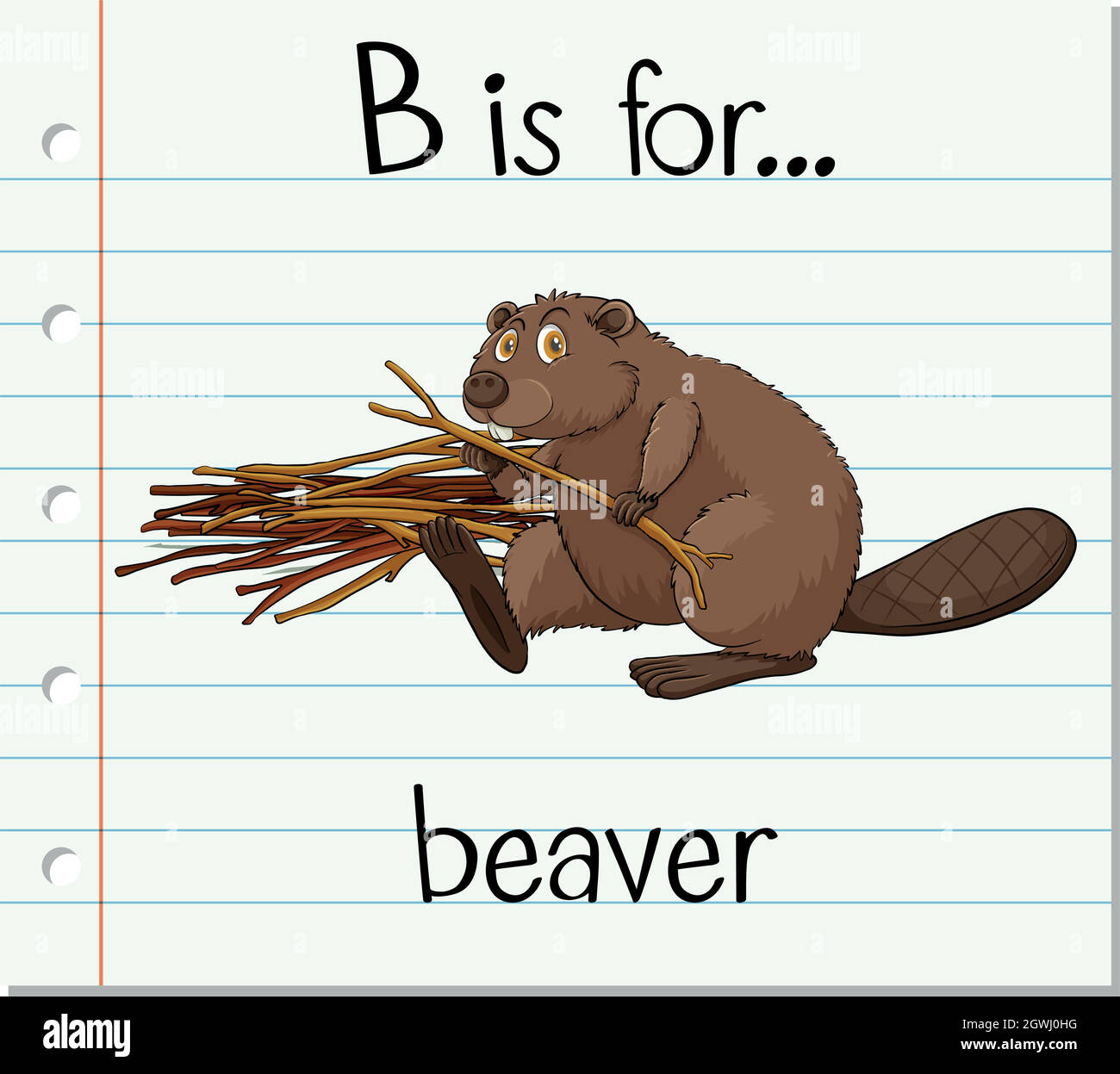 Beaver dam illustration Stock Vector Images - Alamy