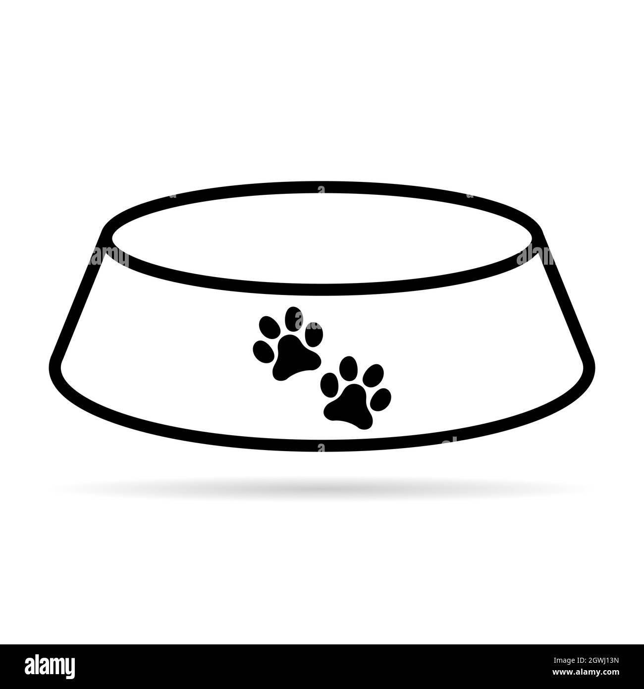 Bowl icon for pet, food sign isolated on background, vector ...