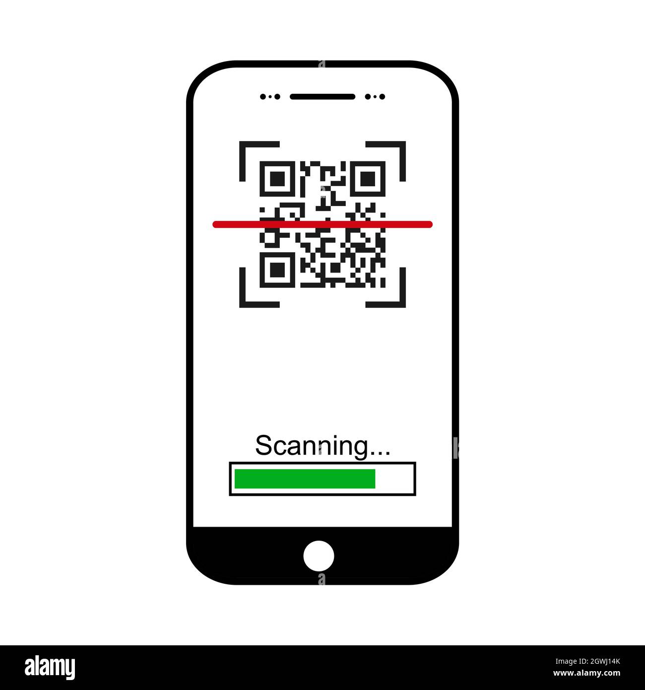 Mobil scan flat icon isolated on white background. QR code reader ...