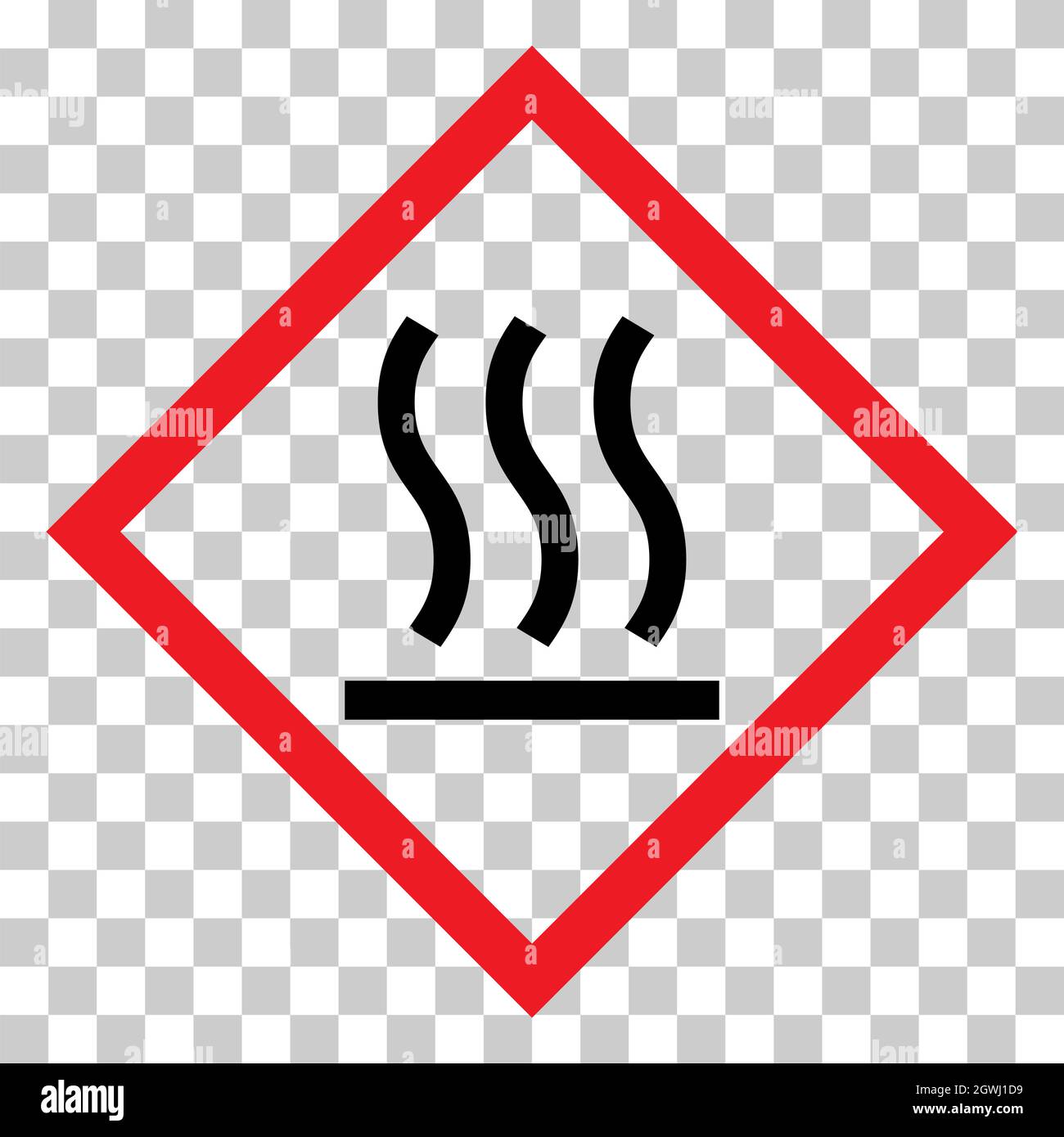 Hot surface icon, safety graphic information symbol, risk notice ...