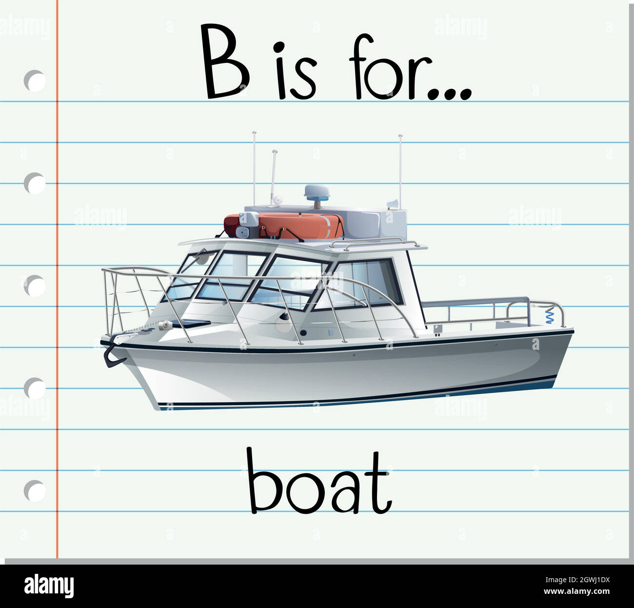 Flashcard letter B is for boat Stock Vector Image & Art - Alamy